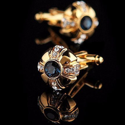 Gold Crystal Cufflinks – Sophisticated Gentlemen